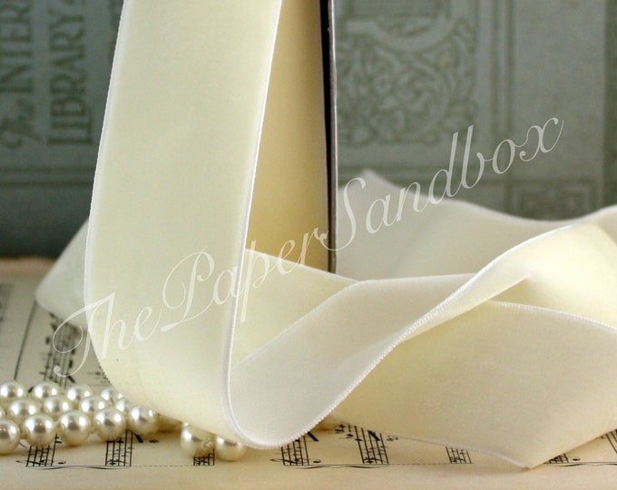 Ivory Velvet Ribbon, 1.5" Wide by the Yard - Etsy