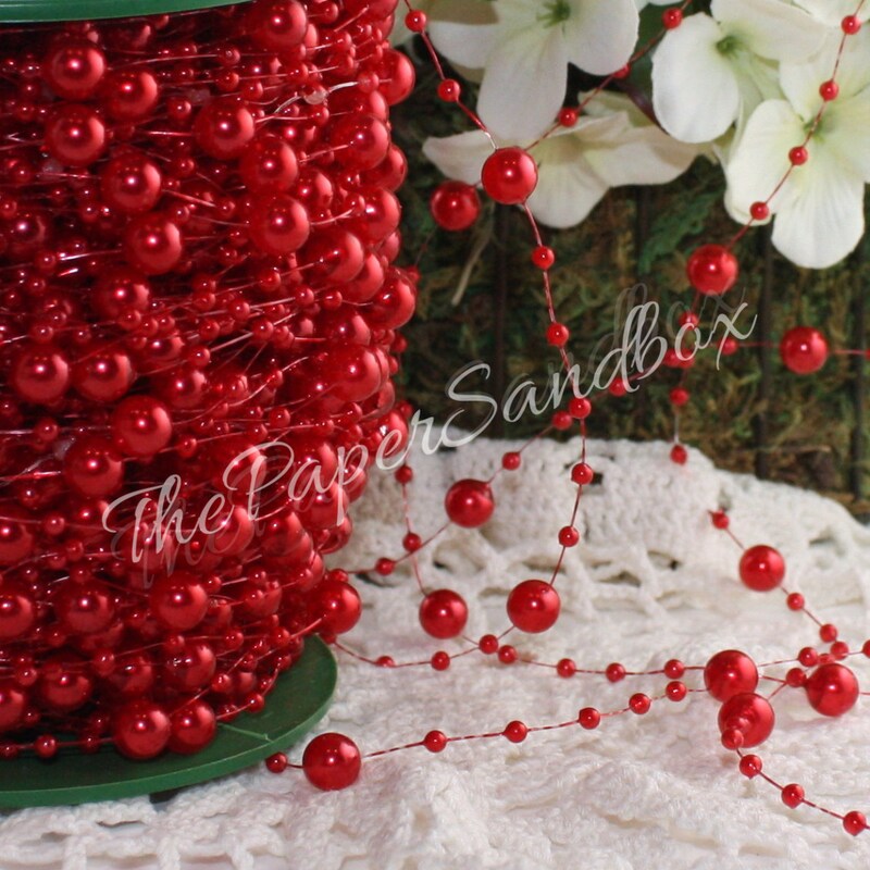 Red Beaded Garland - Etsy