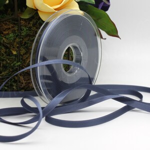 Slate Blue Satin Ribbon 1/4 Wide BY THE YARD, Double Faced Steel Bue ...