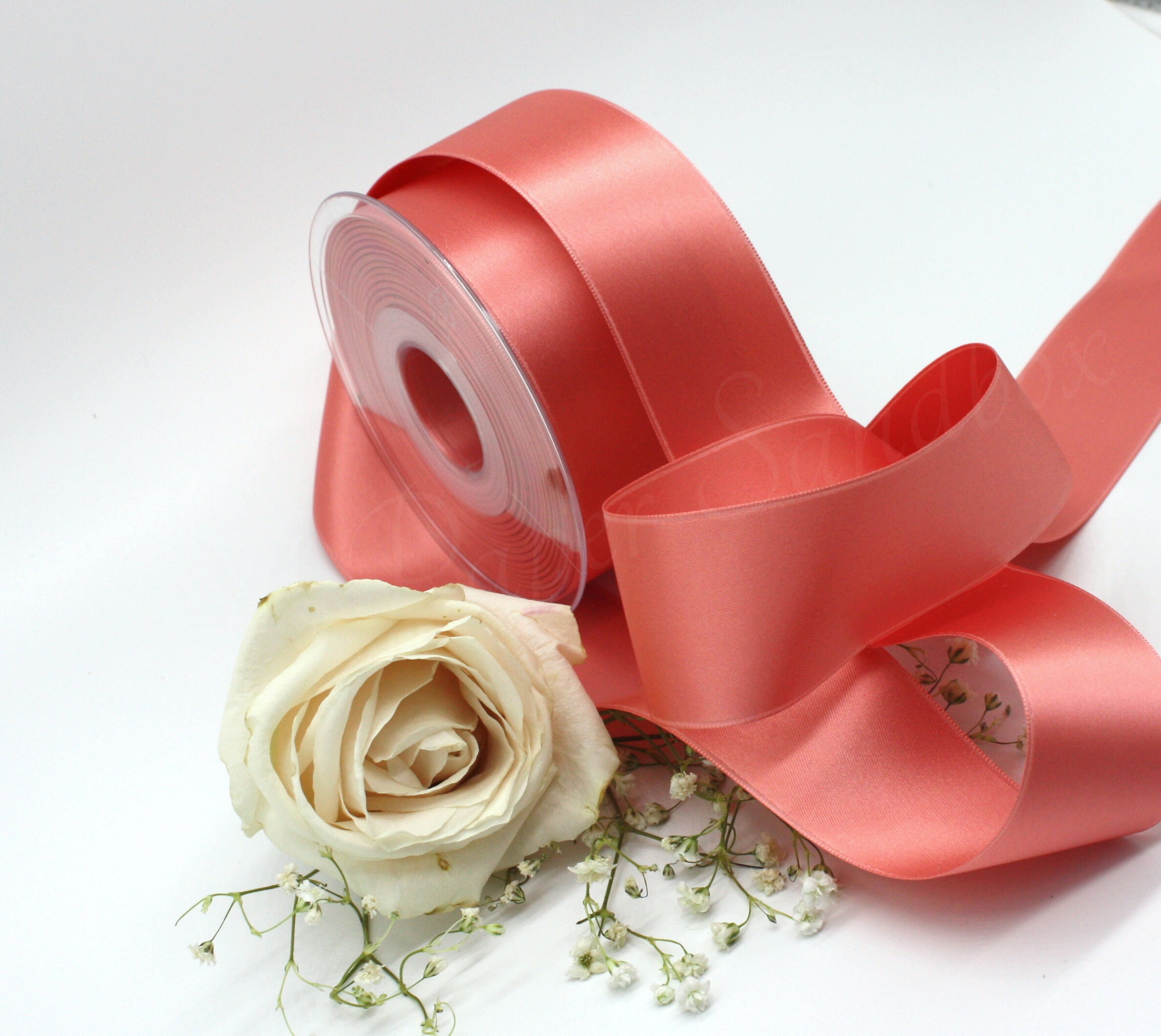 Coral/tea Rose Satin Ribbon 1.5 Wide BY THE YARD - Etsy