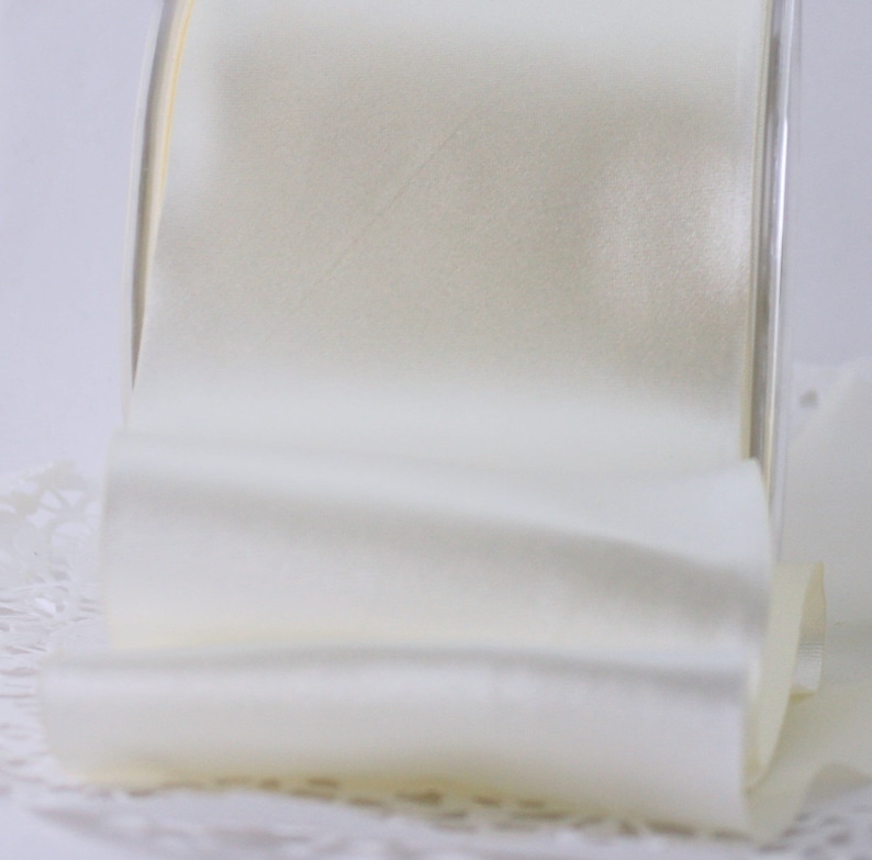 Wide Ivory Satin Ribbon 3 Wide BY THE YARD Single Faced Bias - Etsy
