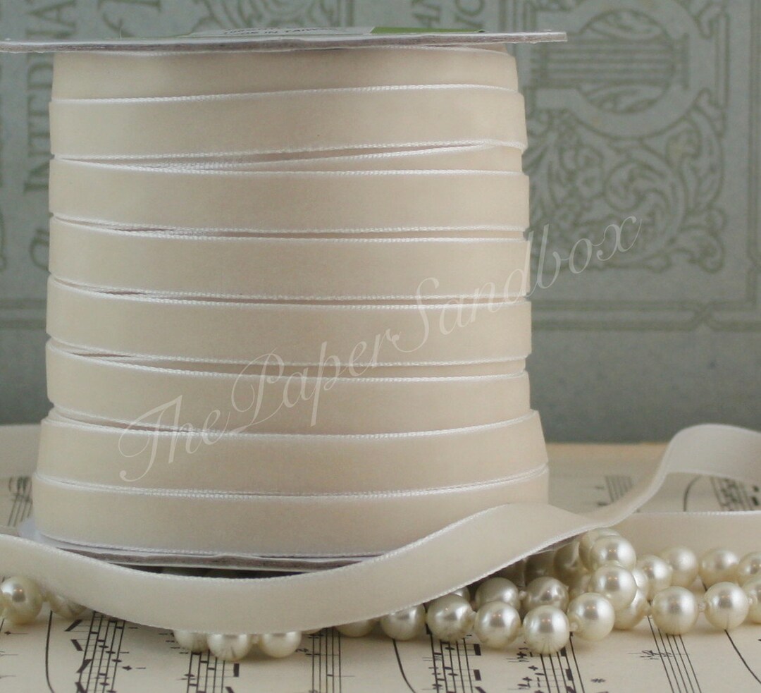 Ivory Velvet Ribbon 3/8 Wide BY THE YARD - Etsy