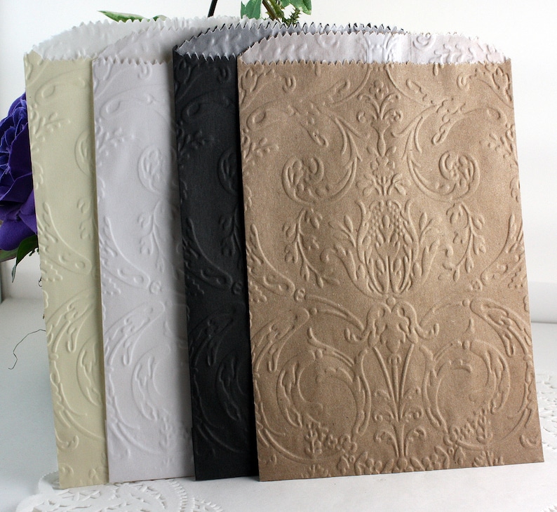 20 Damask Embossed Lined Paper Bags Grease Resistant - Etsy