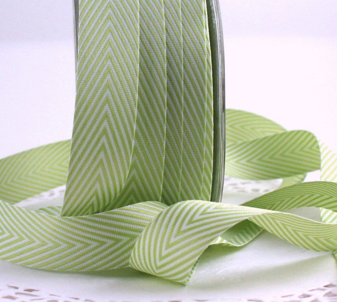 Light Green Chevron Twill Ribbon 3/4 Wide BY THE YARD - Etsy