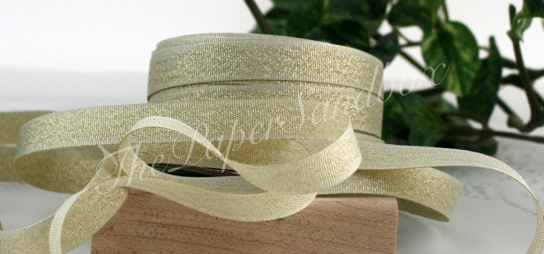 Matte Gold Metallic Ribbon 3/8" Wide by the Yard, Matte Gold Shimmer ...