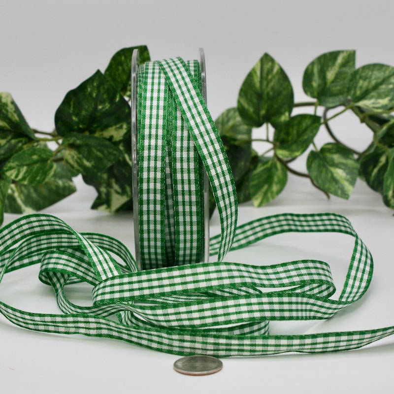 Green Wide Gingham Ribbon - Etsy