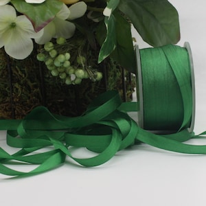 Green Silk Ribbon 1/4” Wide by the Yard - Etsy
