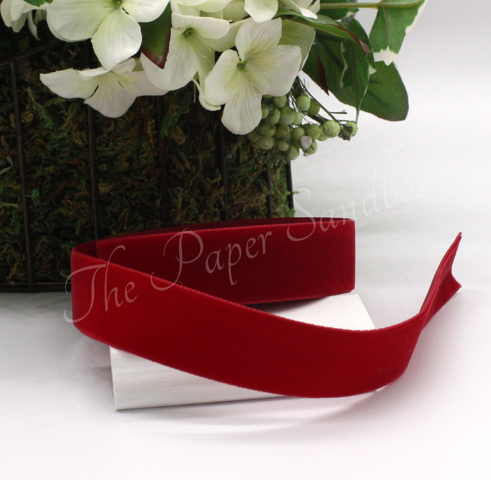 Scarlet Red Velvet Ribbon 7/8 Wide BY THE YARD Scarlet | Etsy