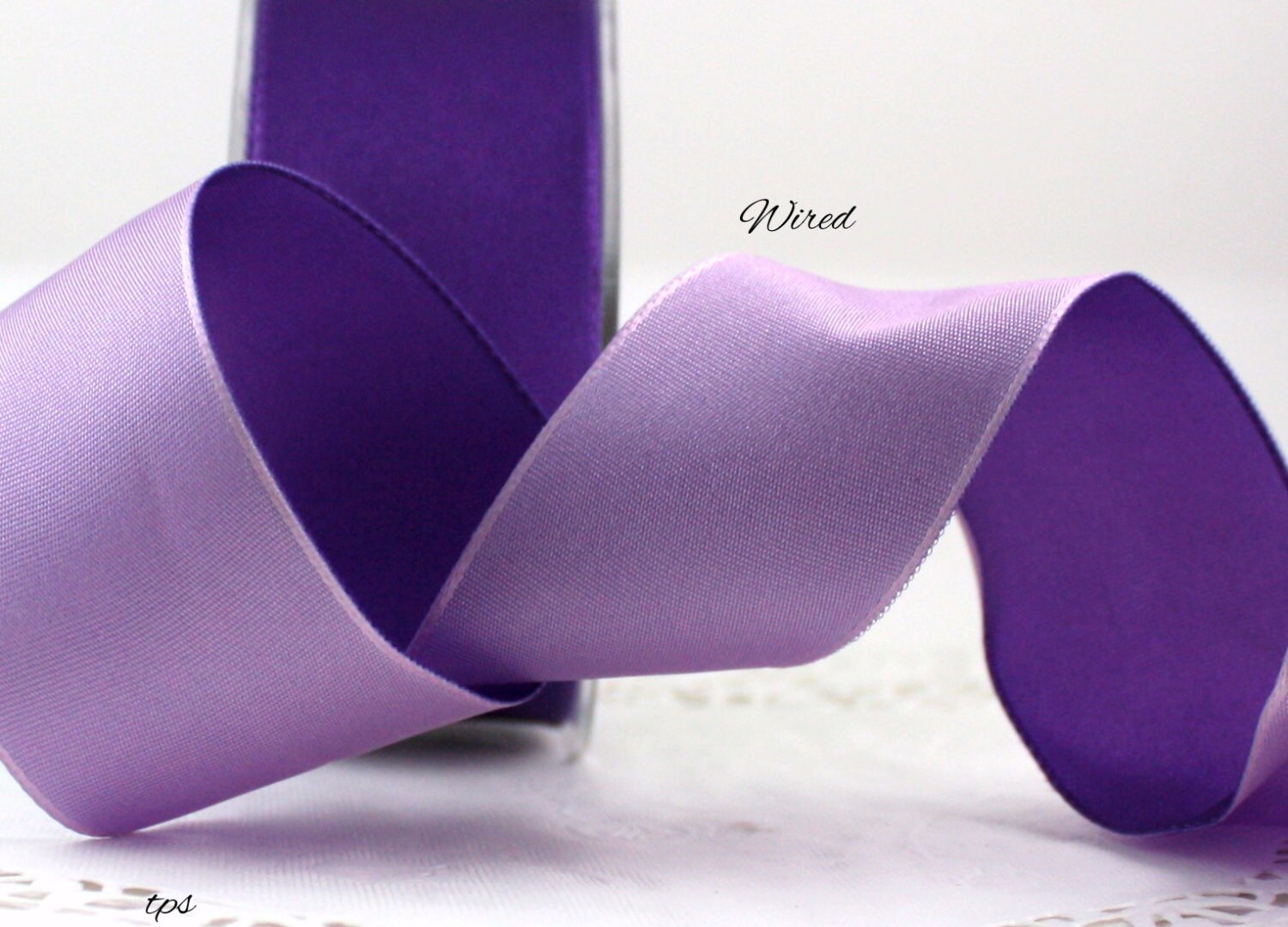 Wired Reversible Purple/Lavender Ribbon 1.5 wide by the | Etsy