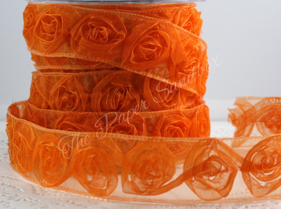 Sheer Orange Rose Ribbon Trim 1.5 Inches Wide by the Yard - Etsy