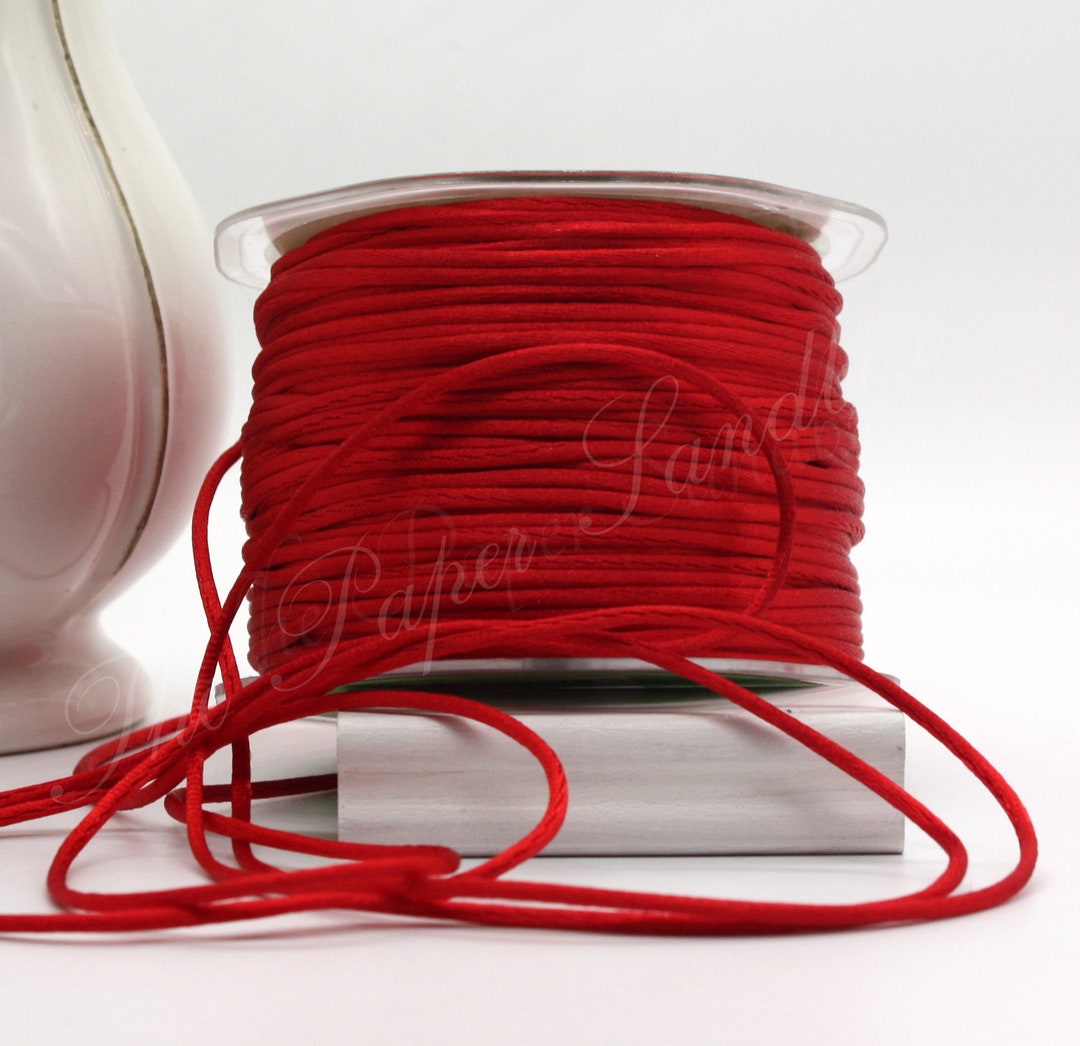 Red Satin Necklace Cord 1/8" Wide by the Yard - Etsy