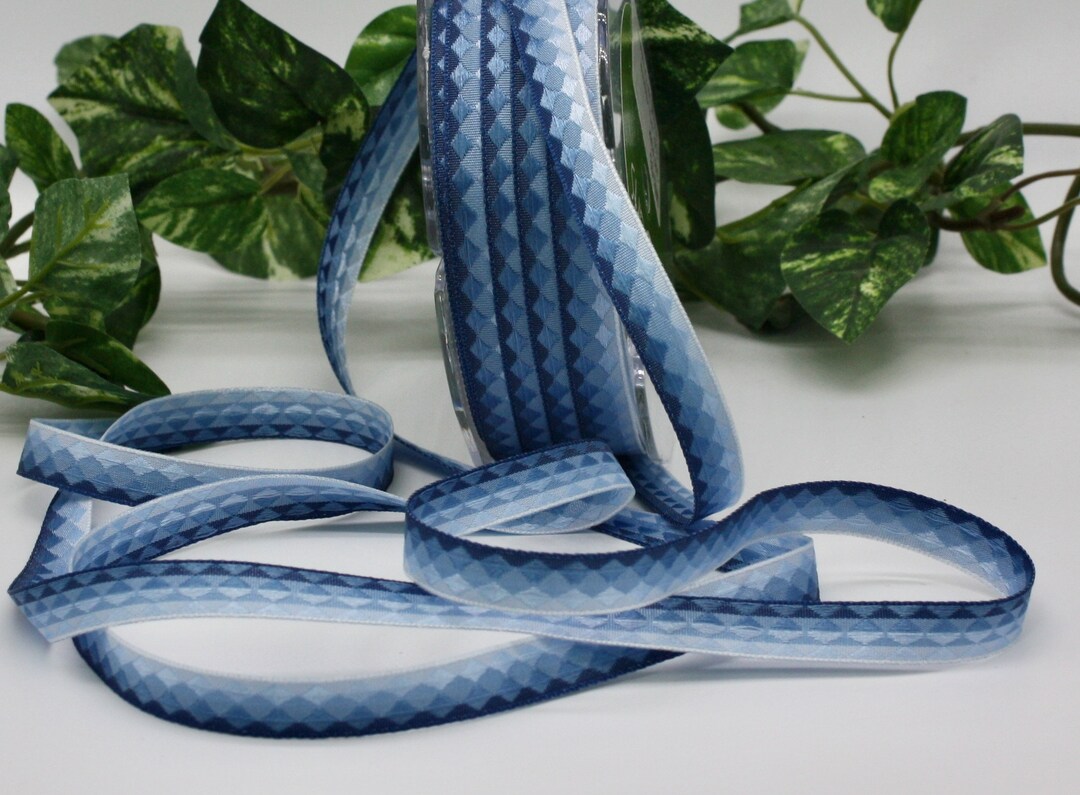 Blue Ombre Diamond Pattern Ribbon 3/8 Wide BY THE YARD - Etsy