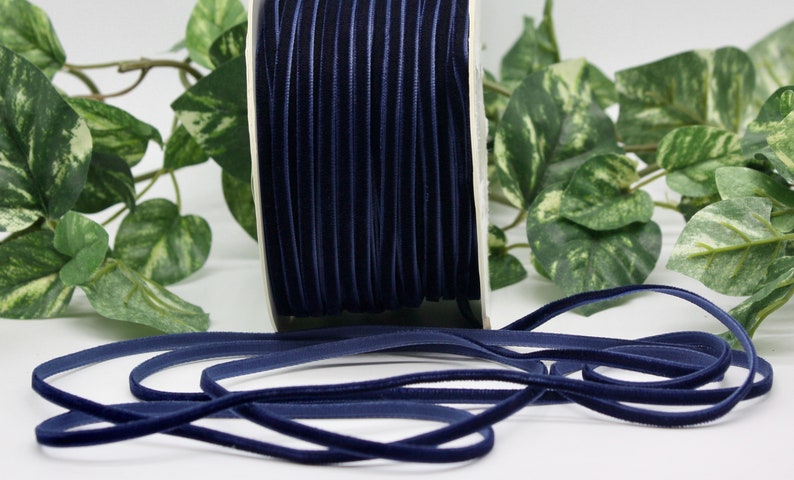 Navy Blue Velvet Ribbon 1/8 3.175mm Wide BY THE YARD - Etsy