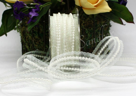 Iridescent White Pearl Lace Ribbon 5/8 Wide BY THE YARD | Etsy