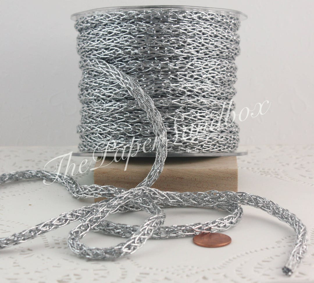 Soft Braided Silver Cord 1/4 Inch Wide (6mm) BY THE YARD - Etsy