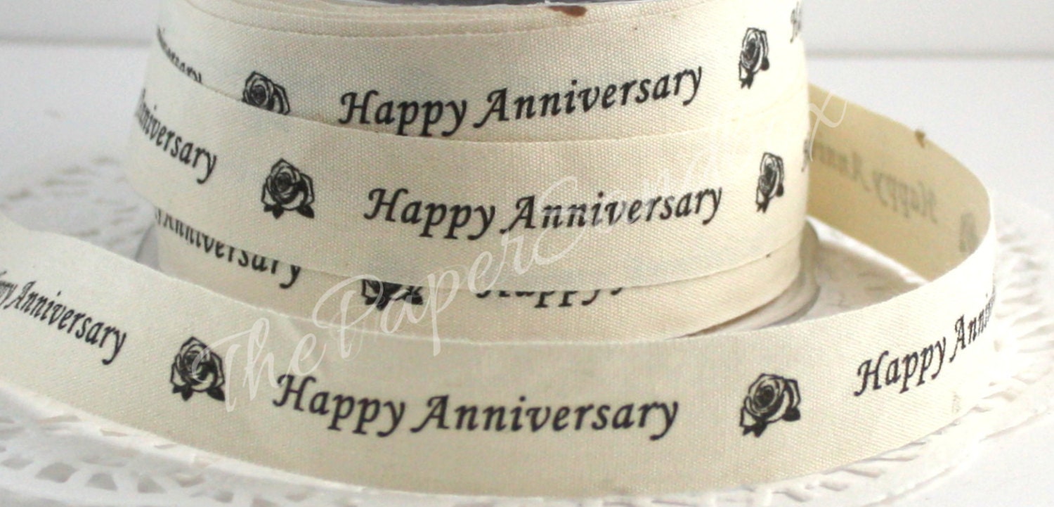 Happy Anniversary Printed Ribbon 3/4 Wide BY THE YARD | Etsy
