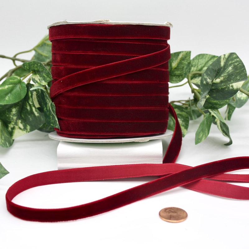 Wide Burgandy Ribbon - Etsy