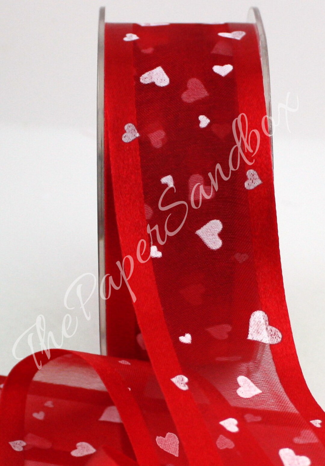 Sheer Red Heart Ribbon 1.5” Wide BY THE YARD - Etsy