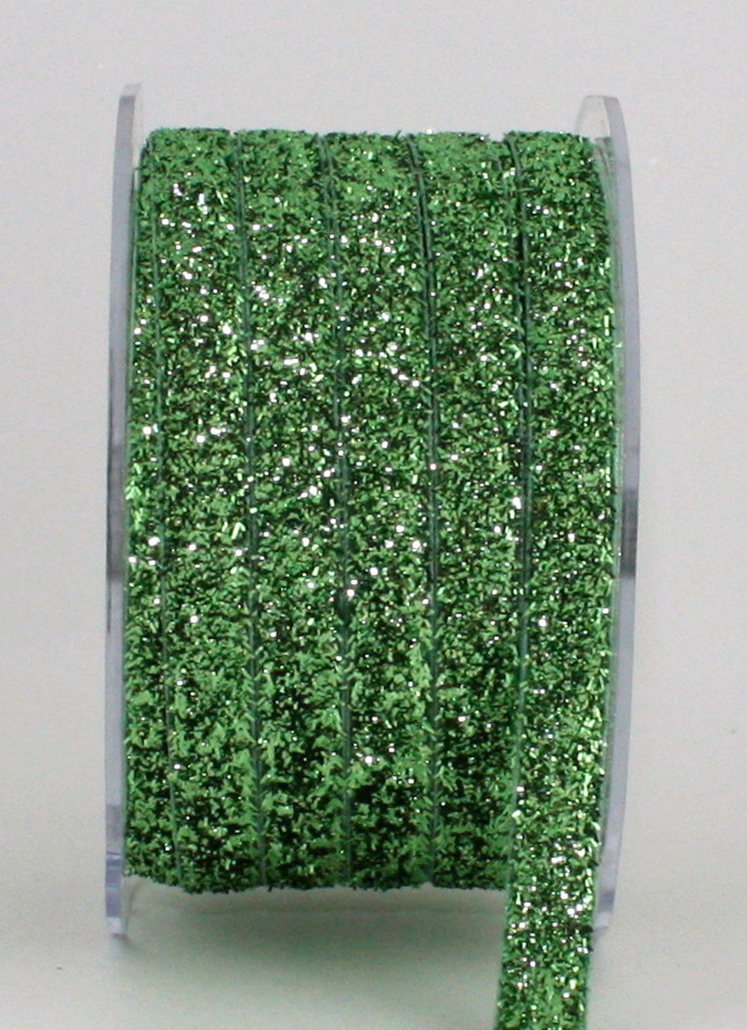 Leaf Green Glitter Ribbon 3/8" Wide BY THE YARD - Etsy