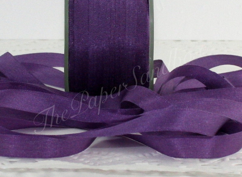 Purple Silk Ribbon 1/4 Wide BY THE YARD Hand Dyed Silk - Etsy