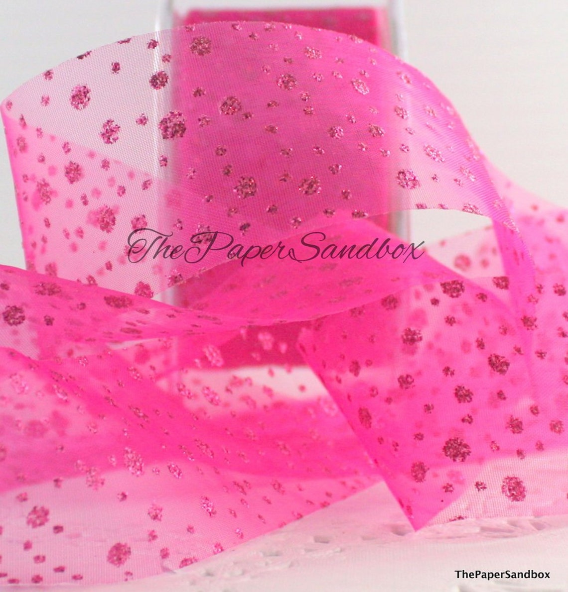 Magenta Pink Glitter Ribbon 1.5 wide by the yard | Etsy