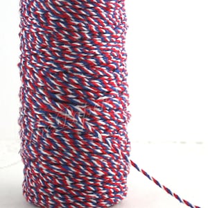 Red White Blue Twine 10 Yards, Baker’s Twine, Cotton Twine - Etsy