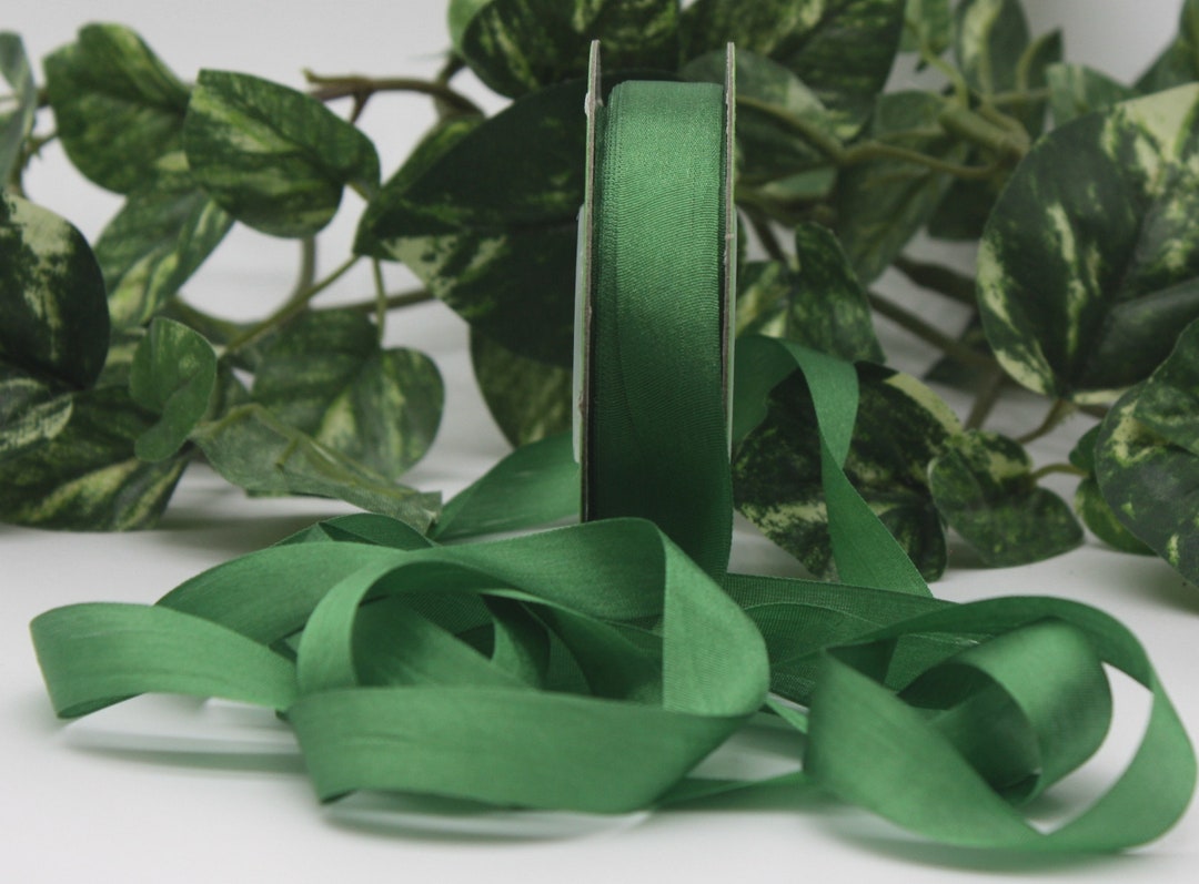 Green Silk Ribbon 1/2 Wide BY THE YARD - Etsy