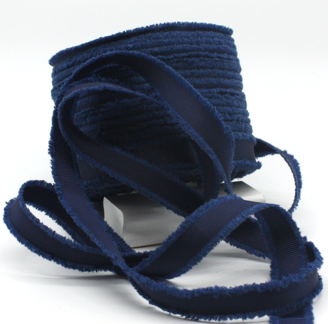 Navy Blue Frayed Grosgrain Ribbon 5/8" Wide BY THE YARD - Etsy