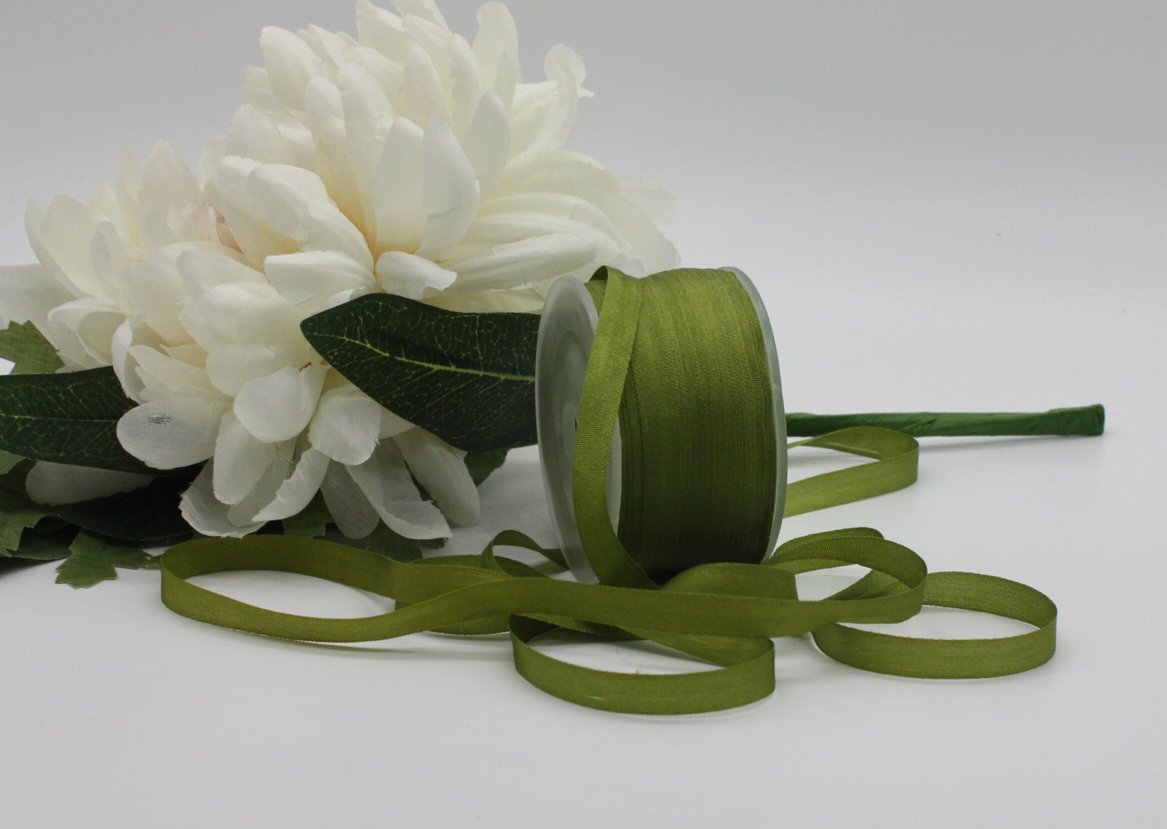 Moss Green Silk Ribbon 1.25 Wide by the Yard - Etsy