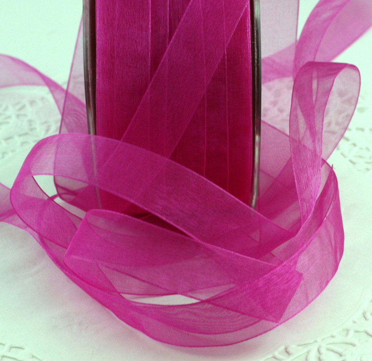 2 Yards Sheer Teal Chiffon Ribbon 5/8” Wide - Etsy