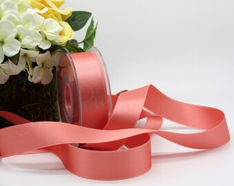 Coral Satin Ribbon | Etsy