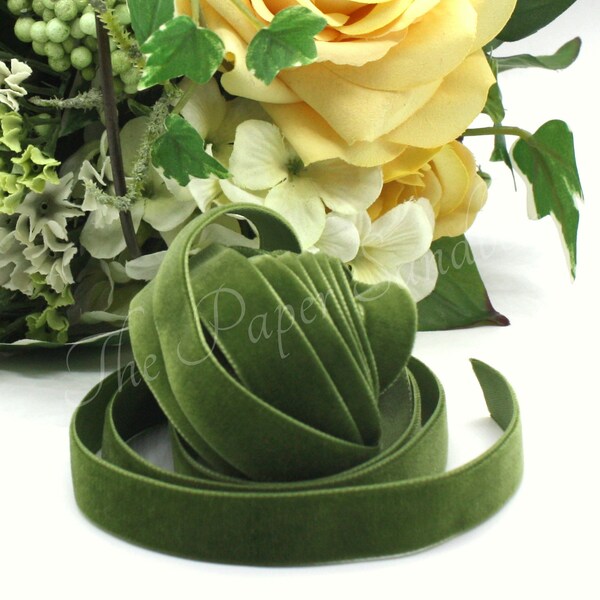 Green Velvet Ribbon - Etsy