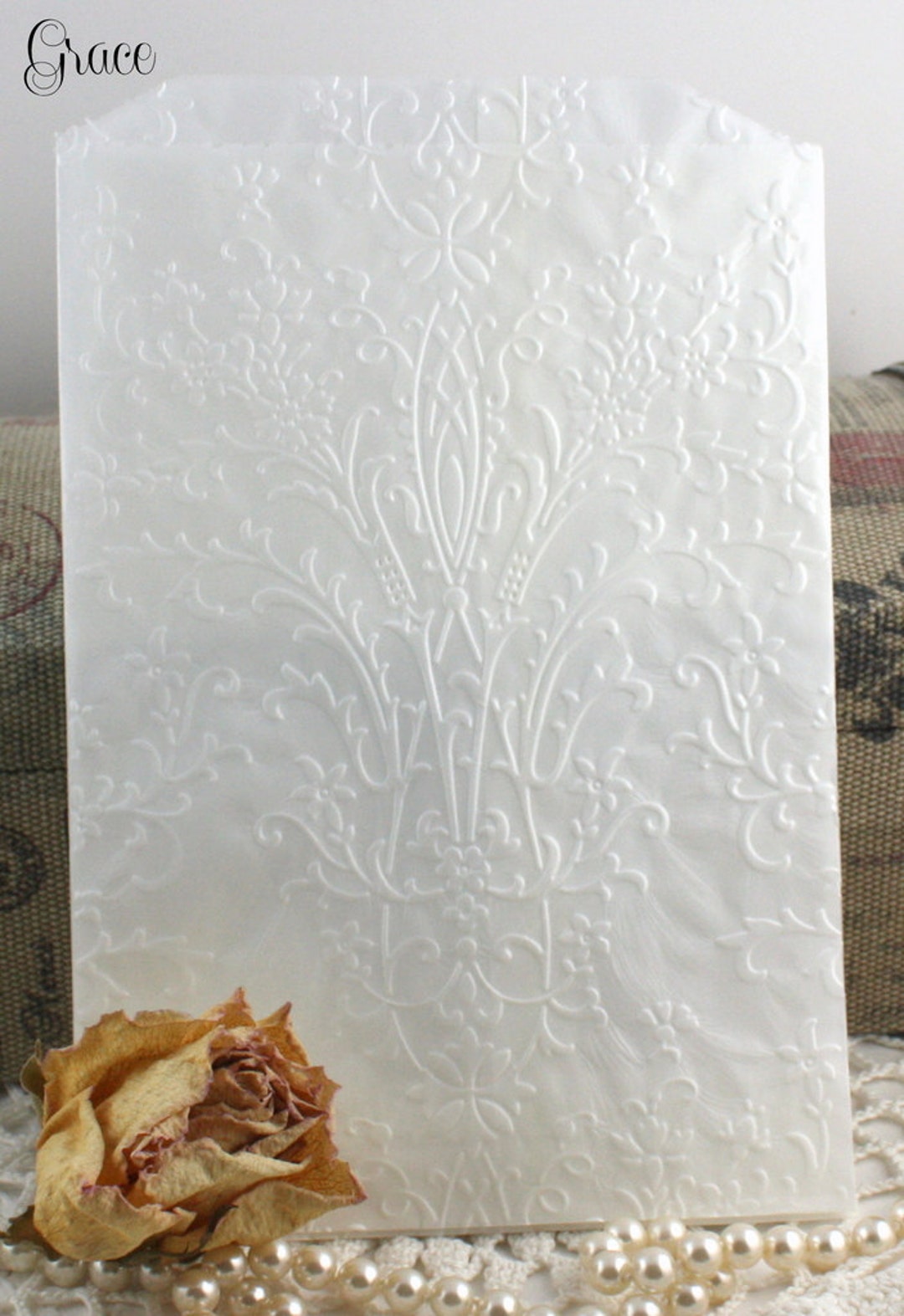 20 Elegant Embossed Paper Bags Choice of Size/style - Etsy