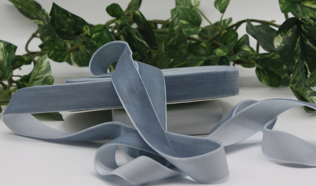 Dusty Blue Velvet Ribbon 3/4 - 1.5" Wide BY THE YARD - Etsy
