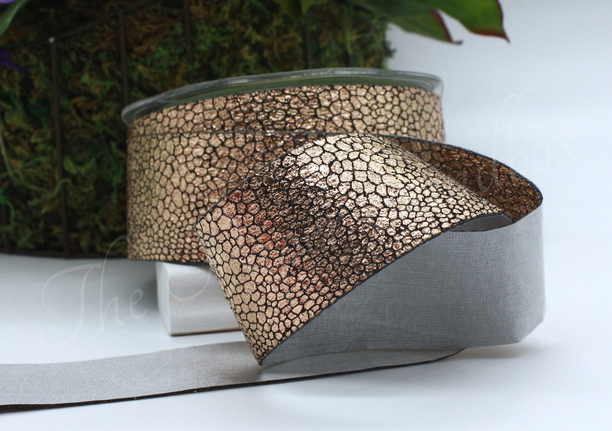 Rose Gold Snake Skin Ribbon 1.5 Wide BY THE YARD Rose Gold | Etsy