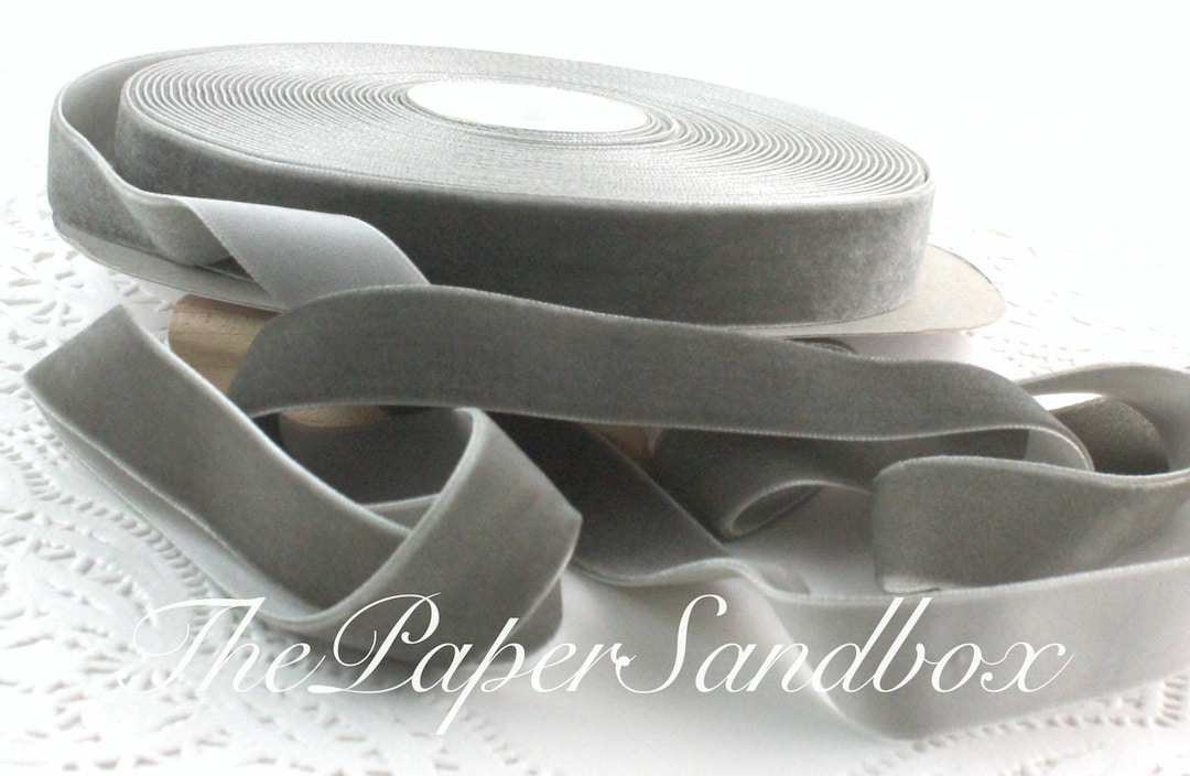 Gray Velvet Ribbon 3/4" Wide Wide BY THE YARD - Etsy