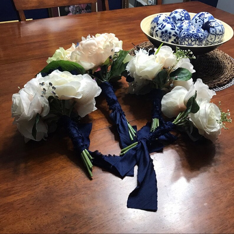 Navy Blue Silk Ribbon 2 Wide BY THE YARD Dupioni Silk - Etsy