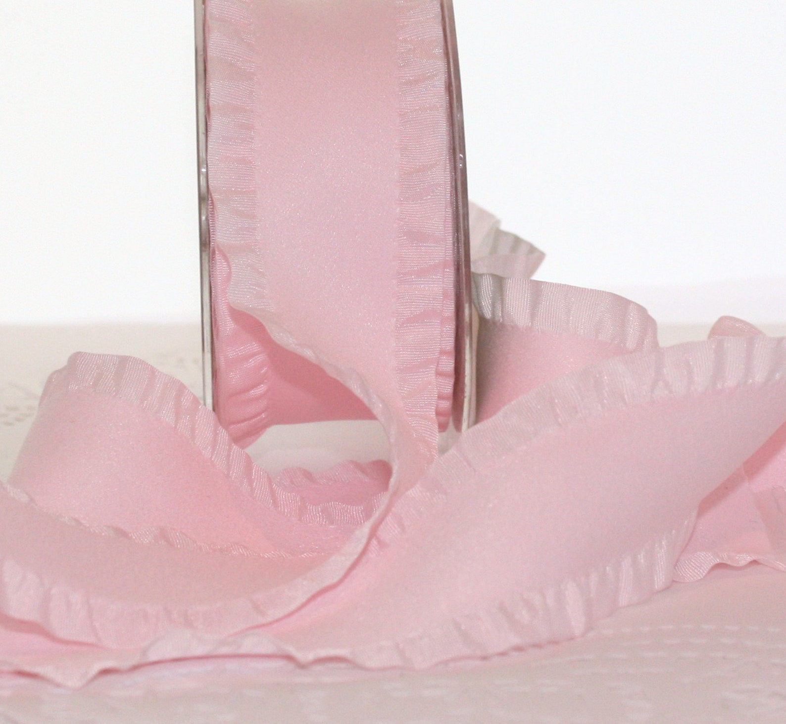 Pink Ruffle Ribbon 1.5 Wide BY THE YARD Faux Suede | Etsy