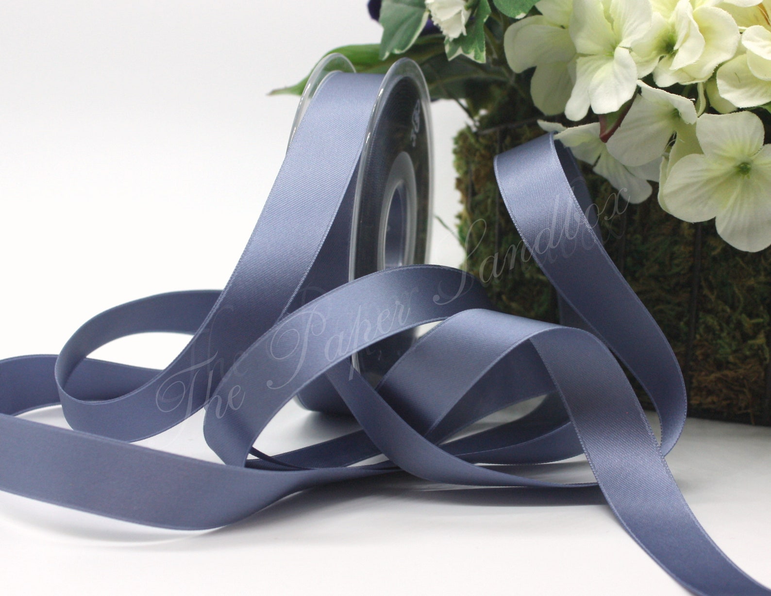 Dusty Blue Satin Ribbon 5/8 Wide BY THE YARD Double Faced - Etsy