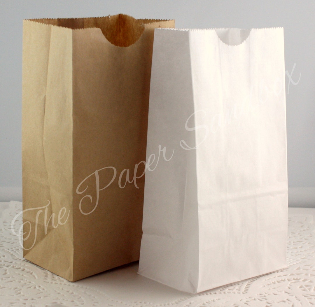 20 Small Paper Bags 3.5 X 2.25 X 6.5, Printable Bags, Small White Paper ...