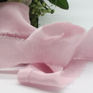 Pink Frayed Silk Ribbon 2 Wide BY THE YARD - Etsy