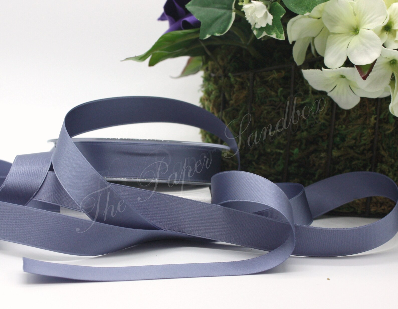 Dusty Blue Satin Ribbon 5/8 Wide BY THE YARD Double Faced - Etsy