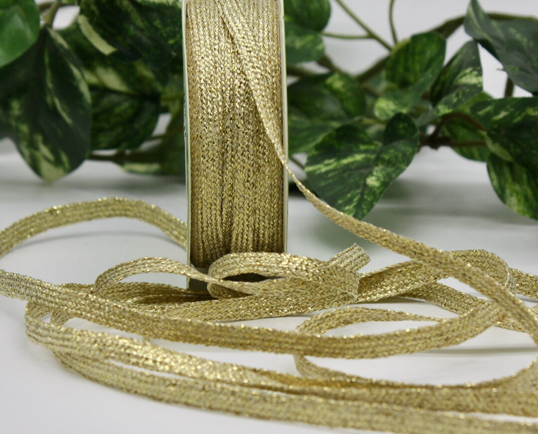 Gold Metallic Flat Braided Trim 3/16" Wide BY THE YARD - Etsy