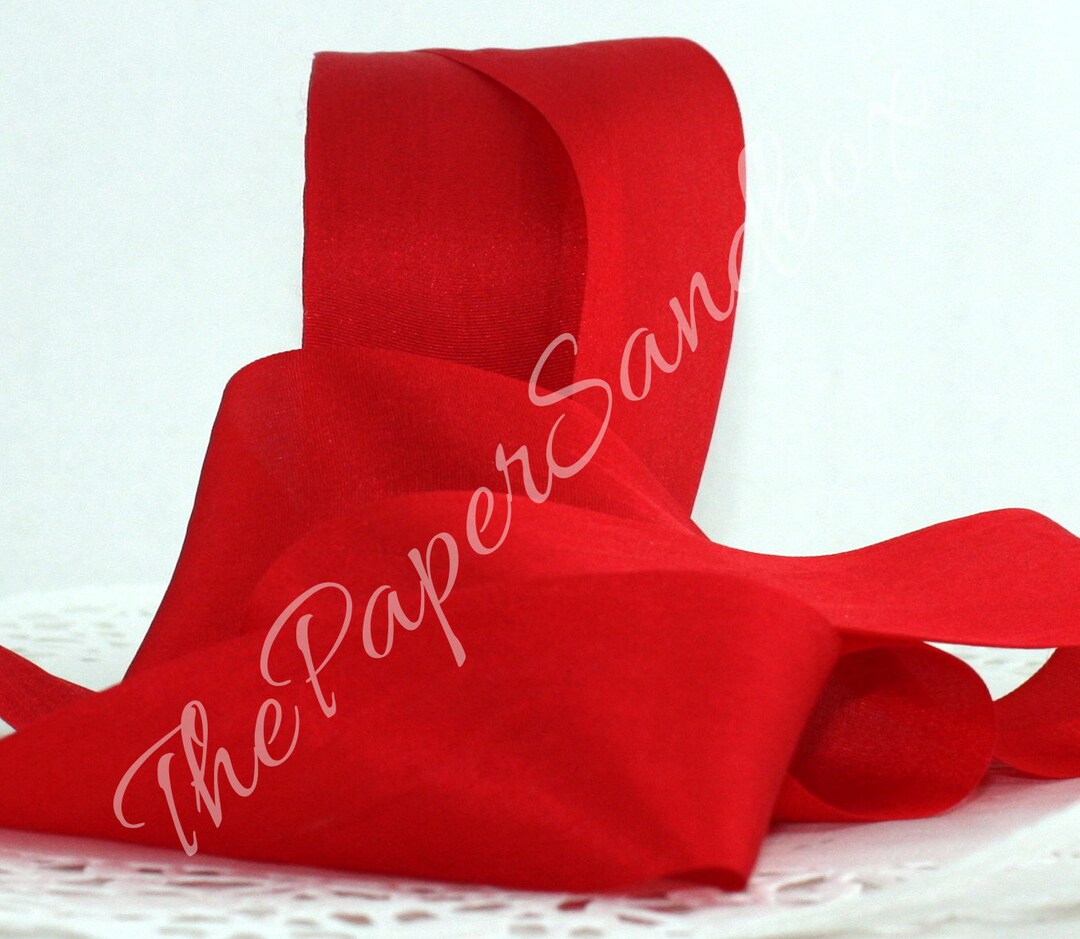 Red Silk Ribbon 1.25 Wide BY THE YARD - Etsy