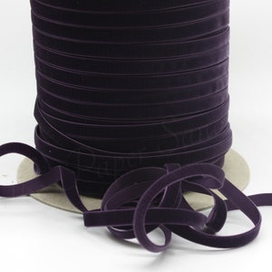 Eggplant Velvet Ribbon 3/8 Wide BY THE YARD, Deep Purple Velvet - Etsy