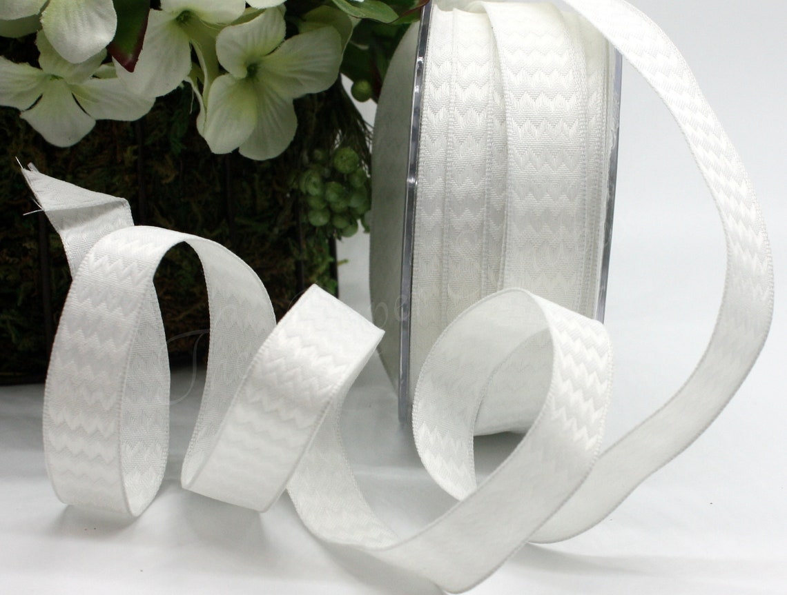Wired White Ribbon 5/8 Wide BY THE YARD - Etsy