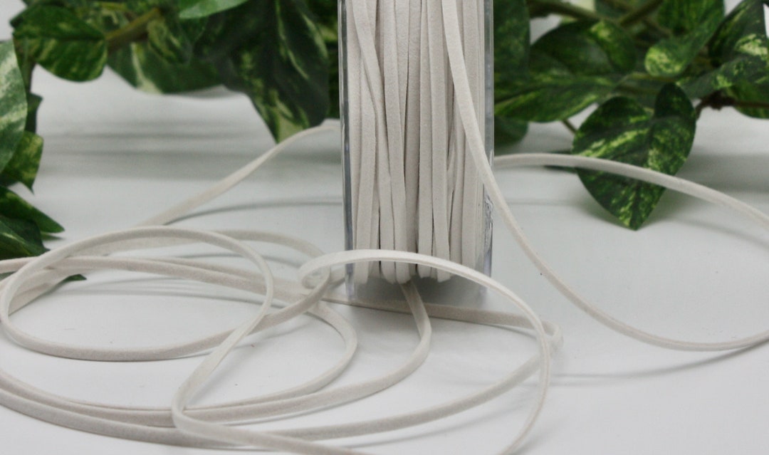 White Flat Faux Leather Cord 1/8 Wide BY THE YARD - Etsy