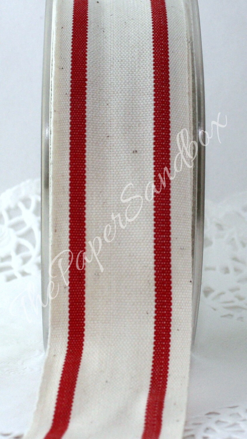 Red Striped Cotton Ribbon 1.5 Wide BY THE YARD - Etsy