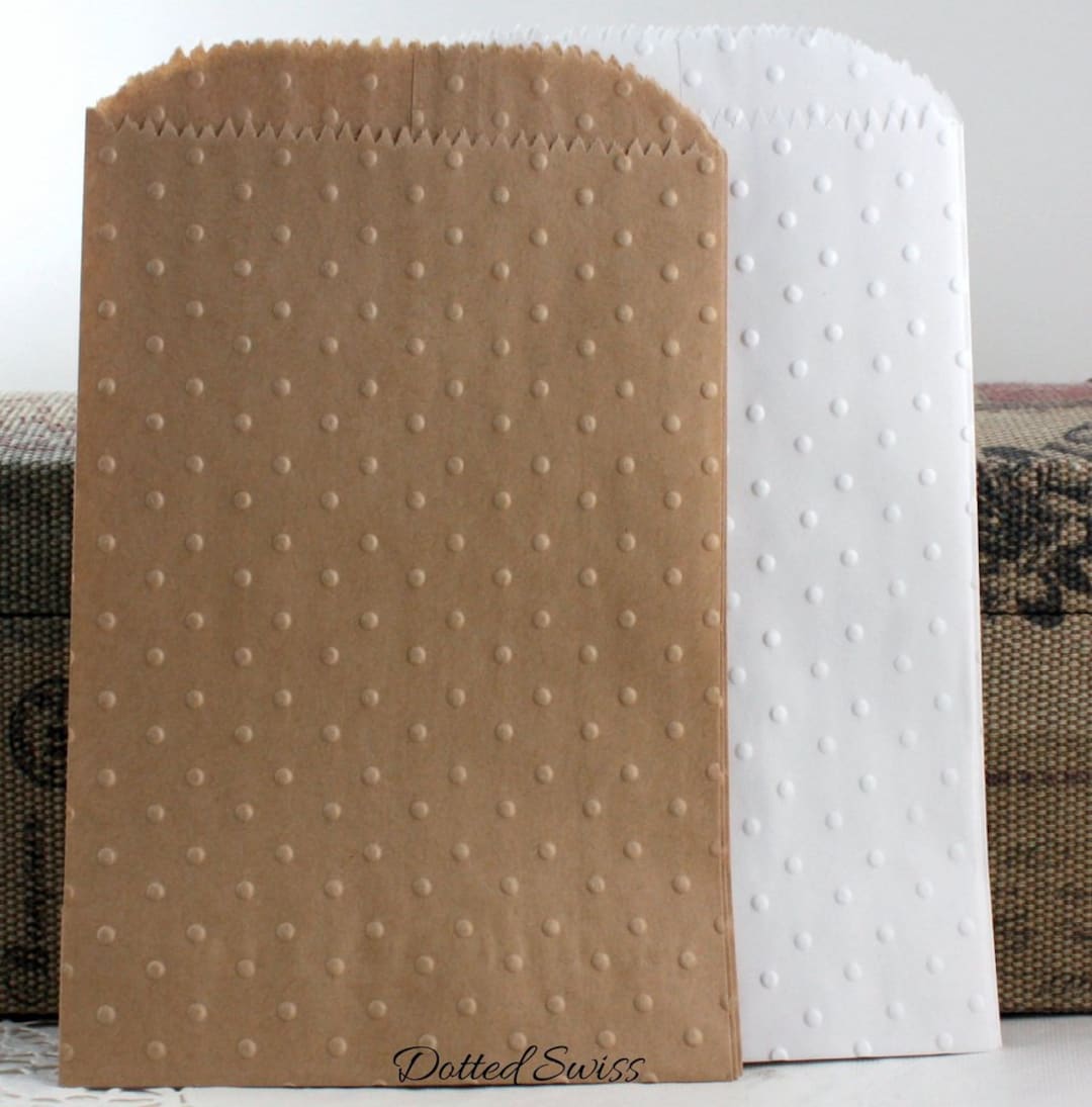 20 Dotted Swiss Embossed Paper Bags Choice of Size/style - Etsy