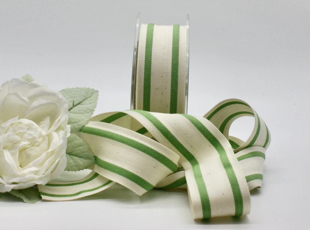 Green Striped Ribbon 5/8" - 1.5” Wide by the Yard - Etsy